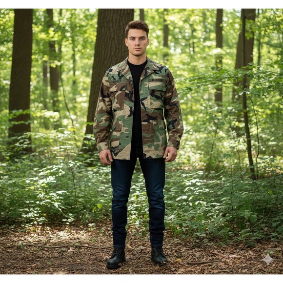 Jackets & Coats | Afjrotc Combat Jacket Mens Medium Short Woodland ...